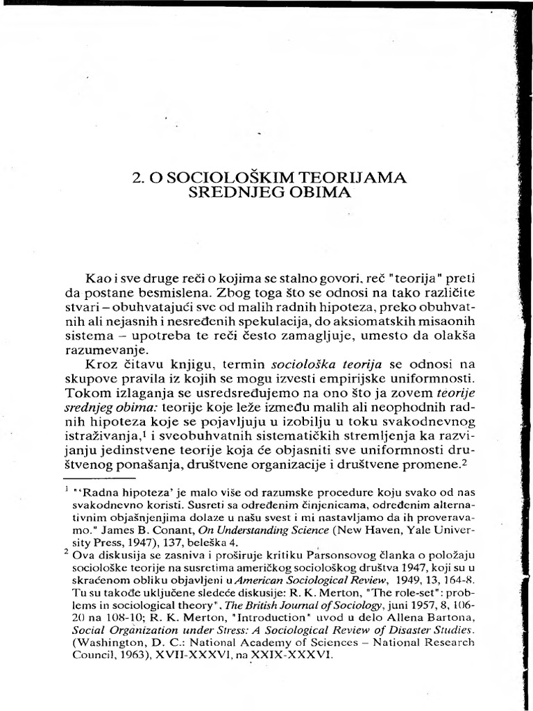 teorije srednjeg obima | PDF