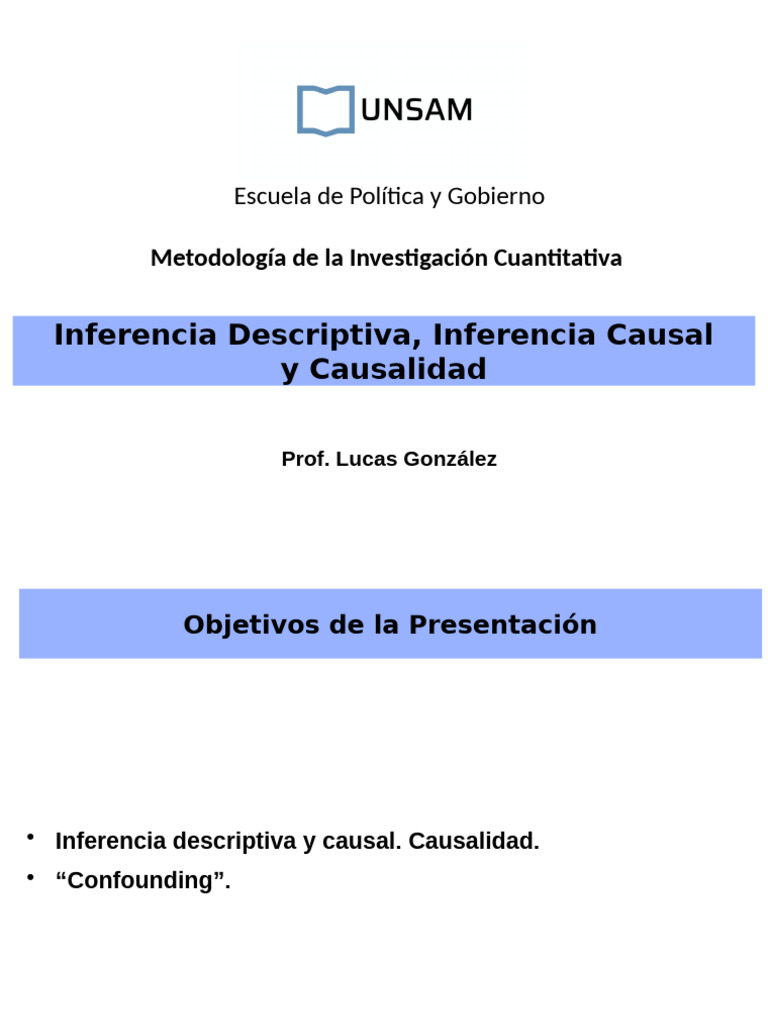EPyG MIC Clase 3 Inferencia y Causalidad | PDF | Investigación ...