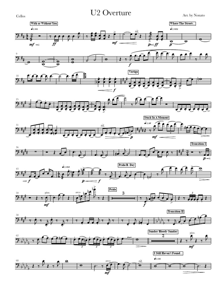 12. U2 Overture - Violoncelo | PDF
