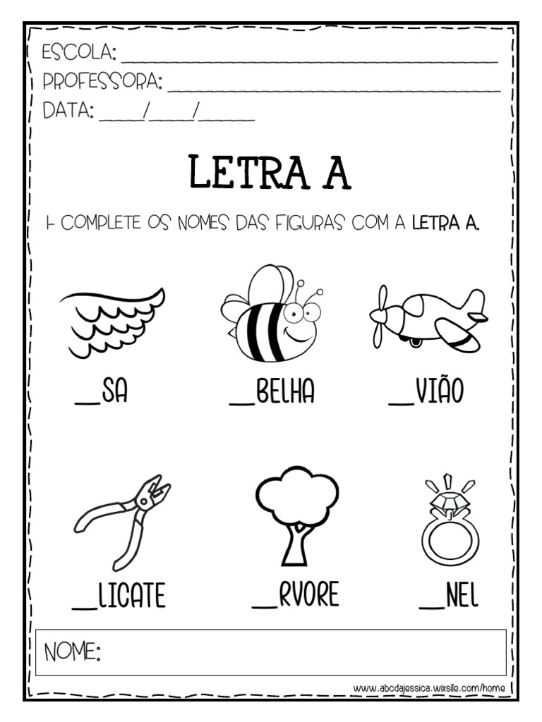 Atividades com a Letra A | PDF