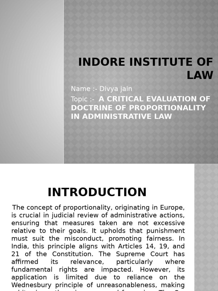 Admin Law PPT Divya Jain | PDF | Judicial Review | Administrative Law