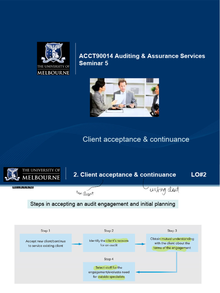 5.2 ACCT90014 - Client Acceptance | PDF | Audit | Business