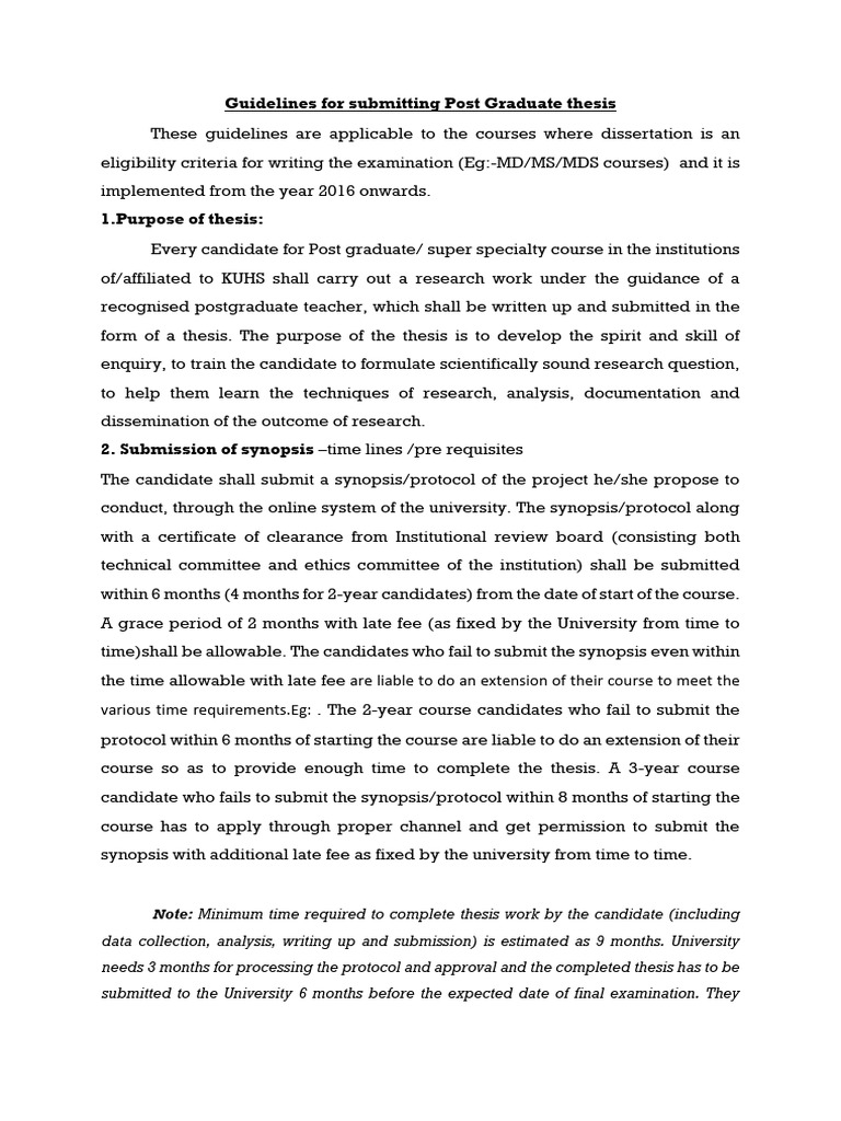 PG Thesis Guidlines1 New | PDF | Thesis | Institutional Review Board