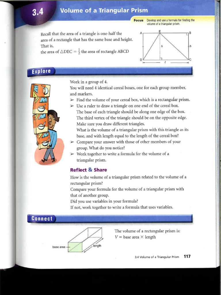 TEXTBOOK - 3.4 - Volume of A Triangular Prism | PDF