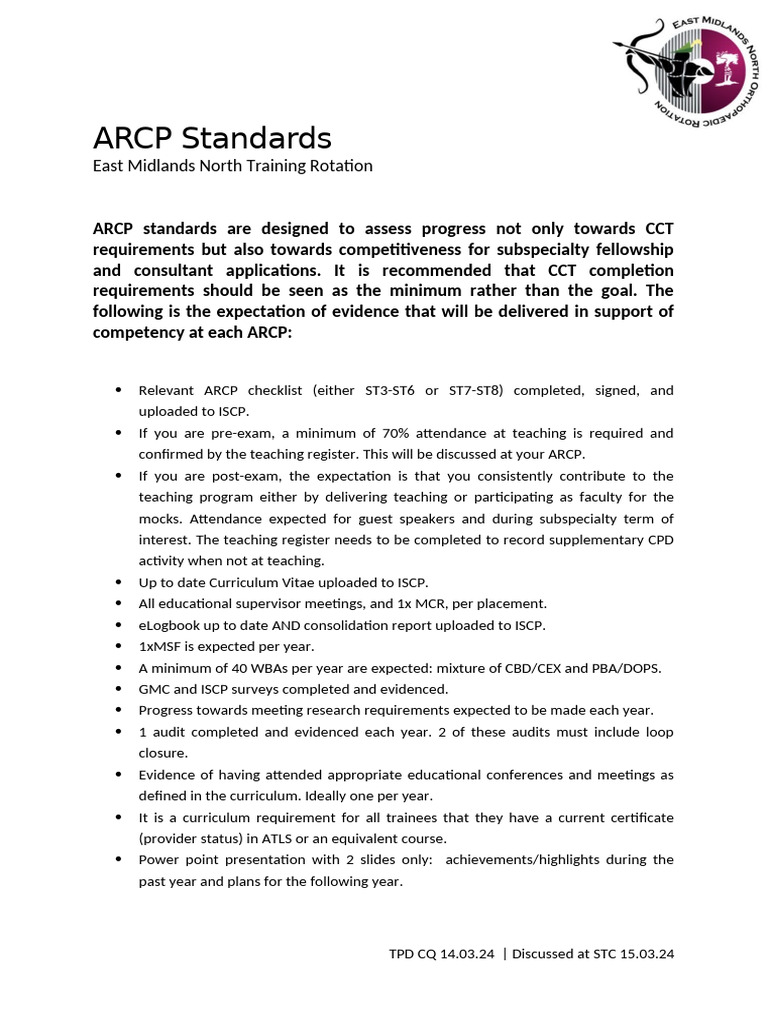 ARCP Standards | PDF