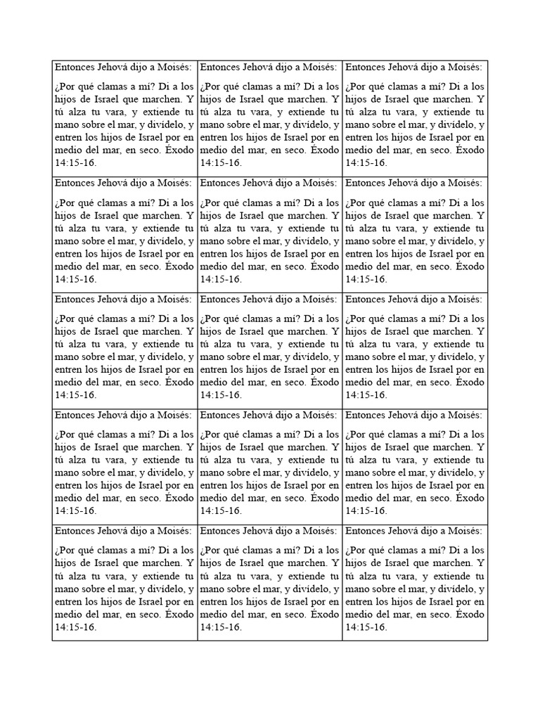 Versiculo Exodo-2025 | PDF | Libro del éxodo | Moisés