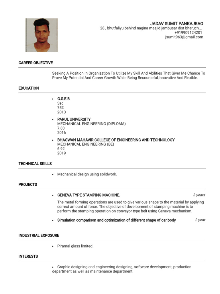 sumit final resume 2 | PDF | Engineering