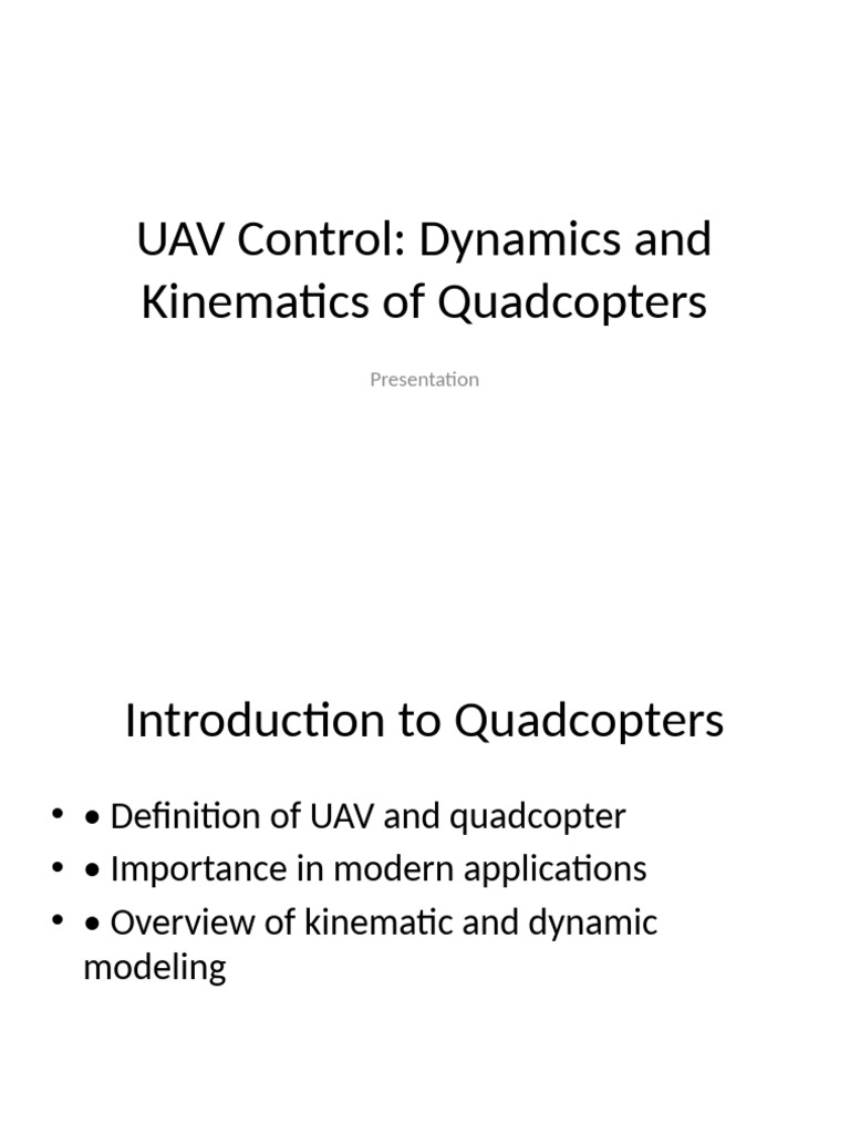 UAV Quadcopter Presentation | PDF