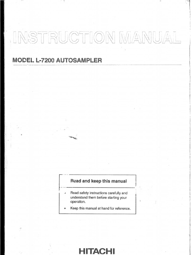 Manual Autosampler L-7200 | PDF