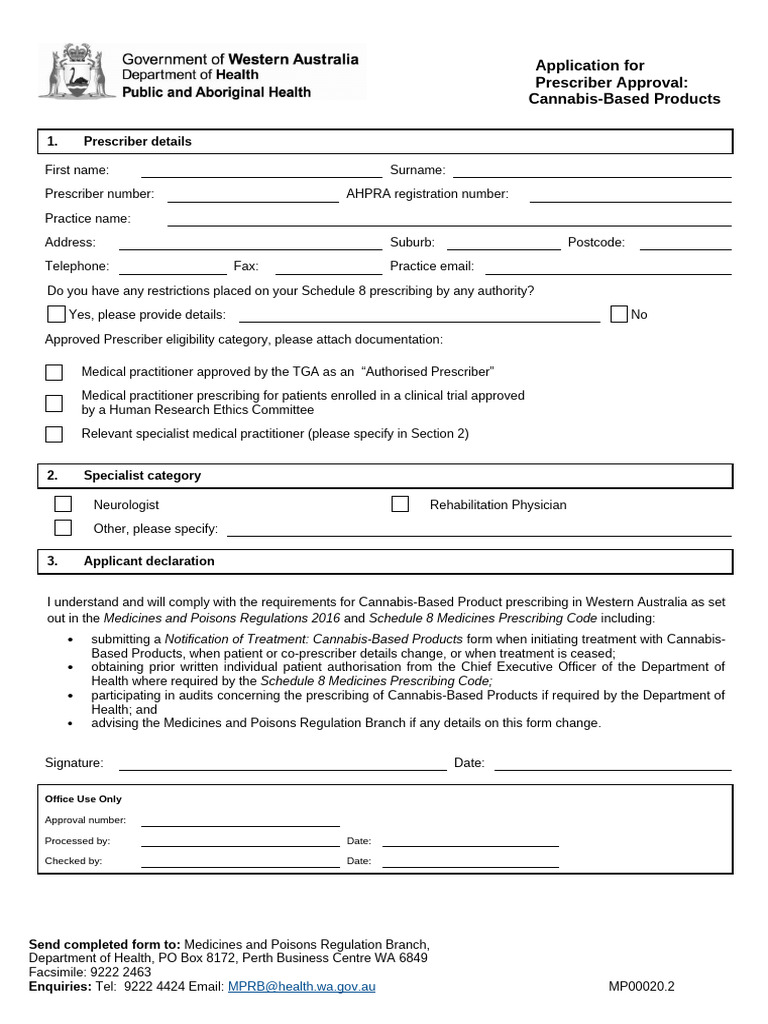 Application For Clinical Trial Prescribing Cannabis Based Products ...