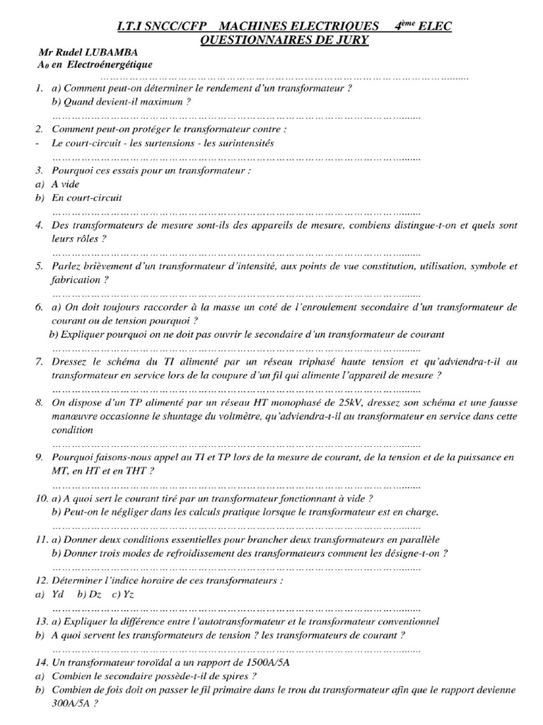 Jury Machines Électriques ITI | PDF