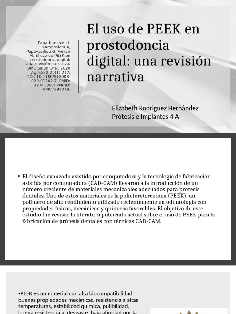 El Uso de PEEK en Prostodoncia Digital | PDF
