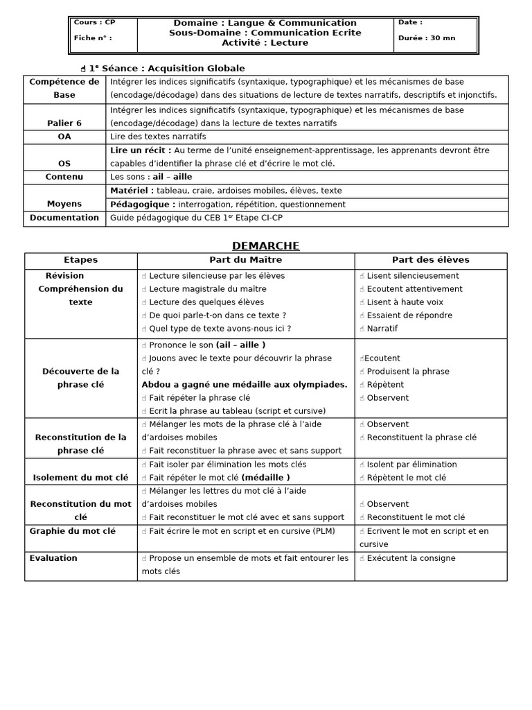 Lecture et Syllabes en CP | PDF | Syllabe | Communication humaine