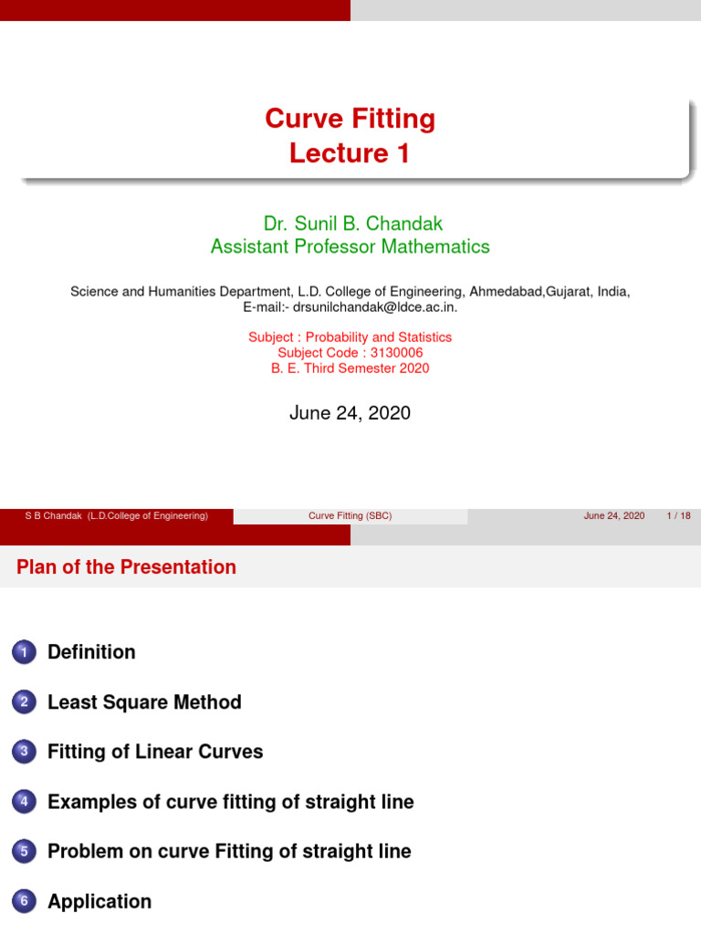 Curve Fitting Lecture Note - Part 1 | PDF | Least Squares | Applied Mathematics