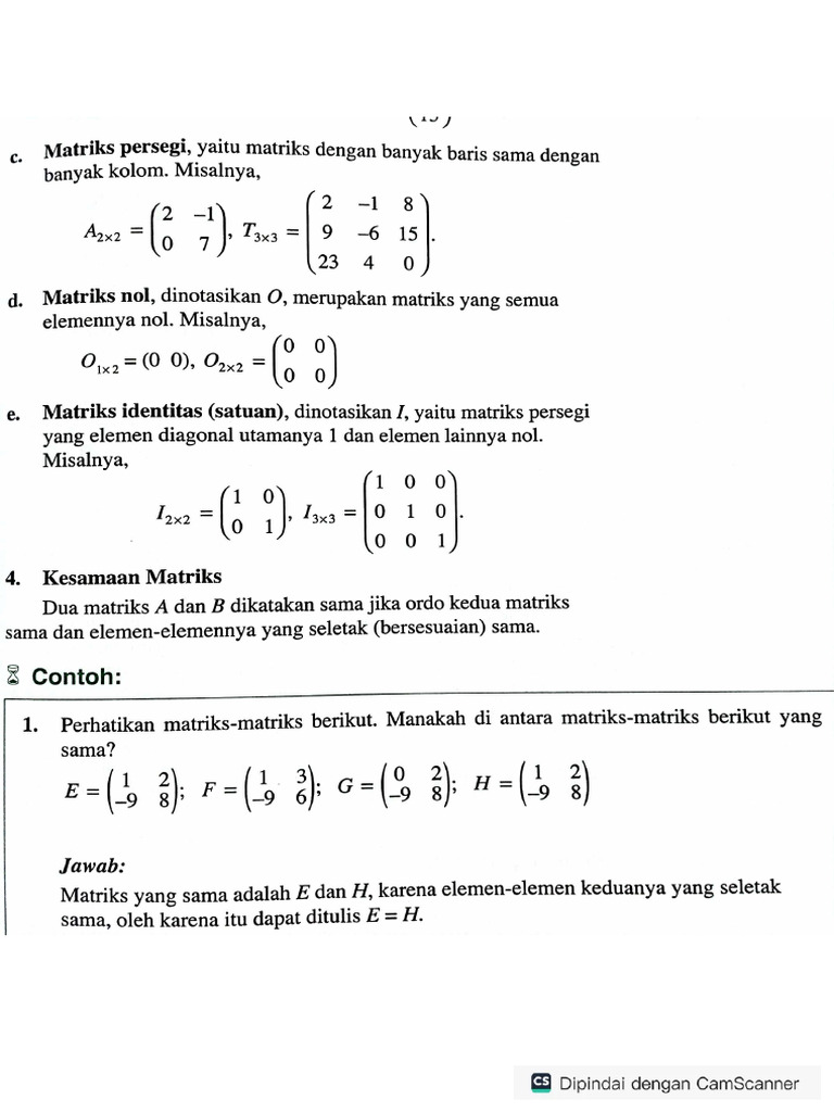 lanjutkan matriks | PDF