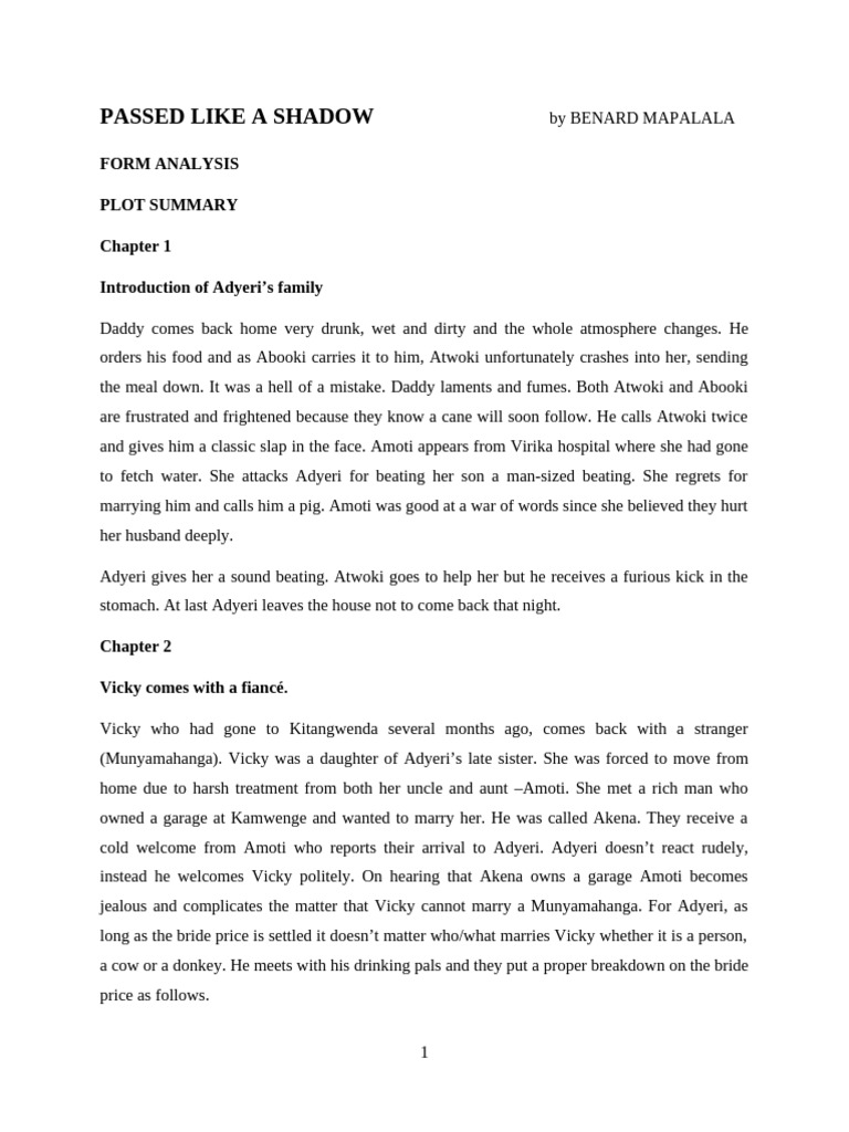Themes and Analysis of "Passed Like a Shadow" | PDF | Epidemiology Of ...