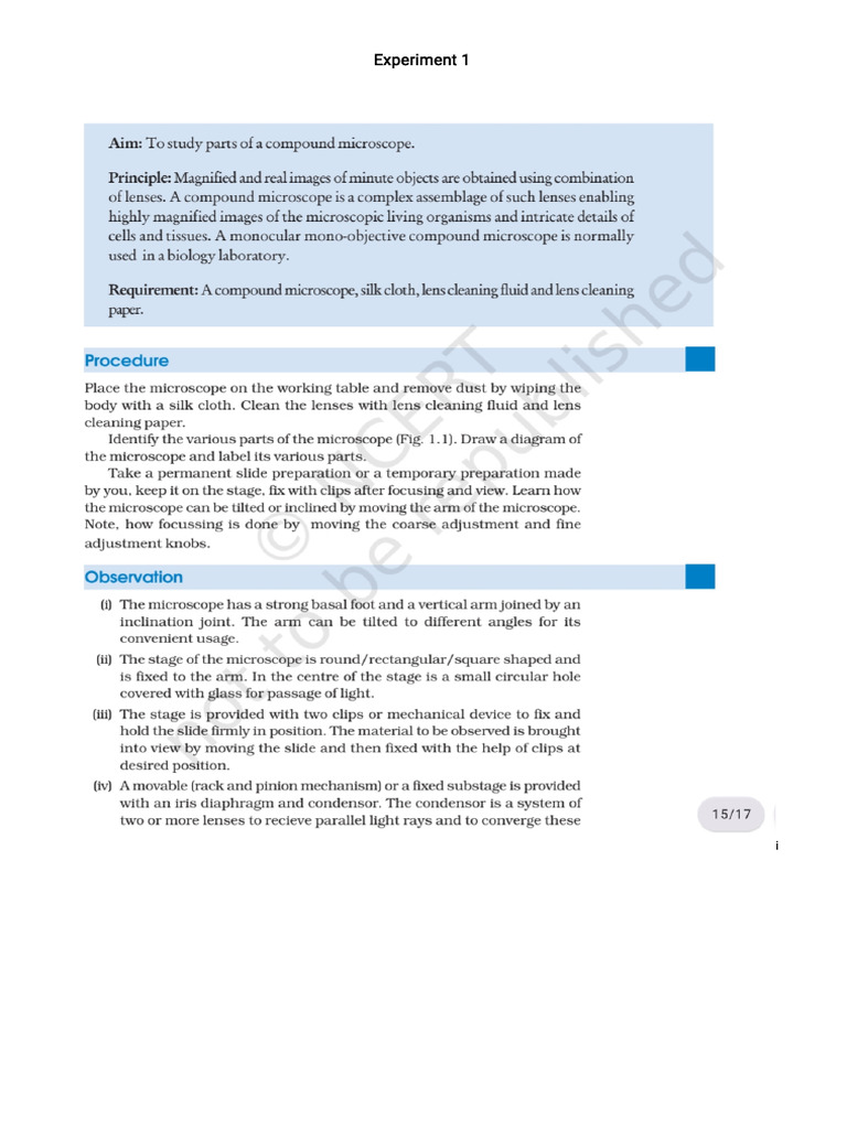 XI BIOLOGY Practical Materials 2025-26 | PDF | Flowers | Branches Of Botany