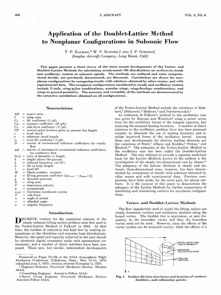 (Article) Aplication of The Doublet-Lattice Method To Nonplanar ...