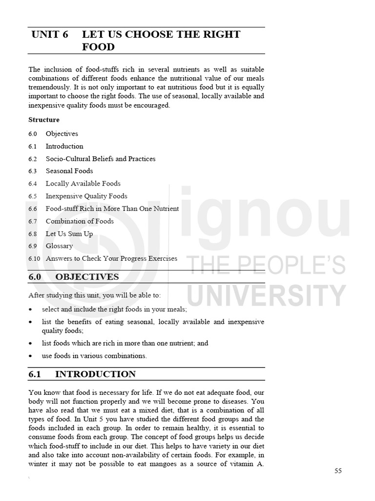 Unit 6 | PDF | Foods | Nutrition