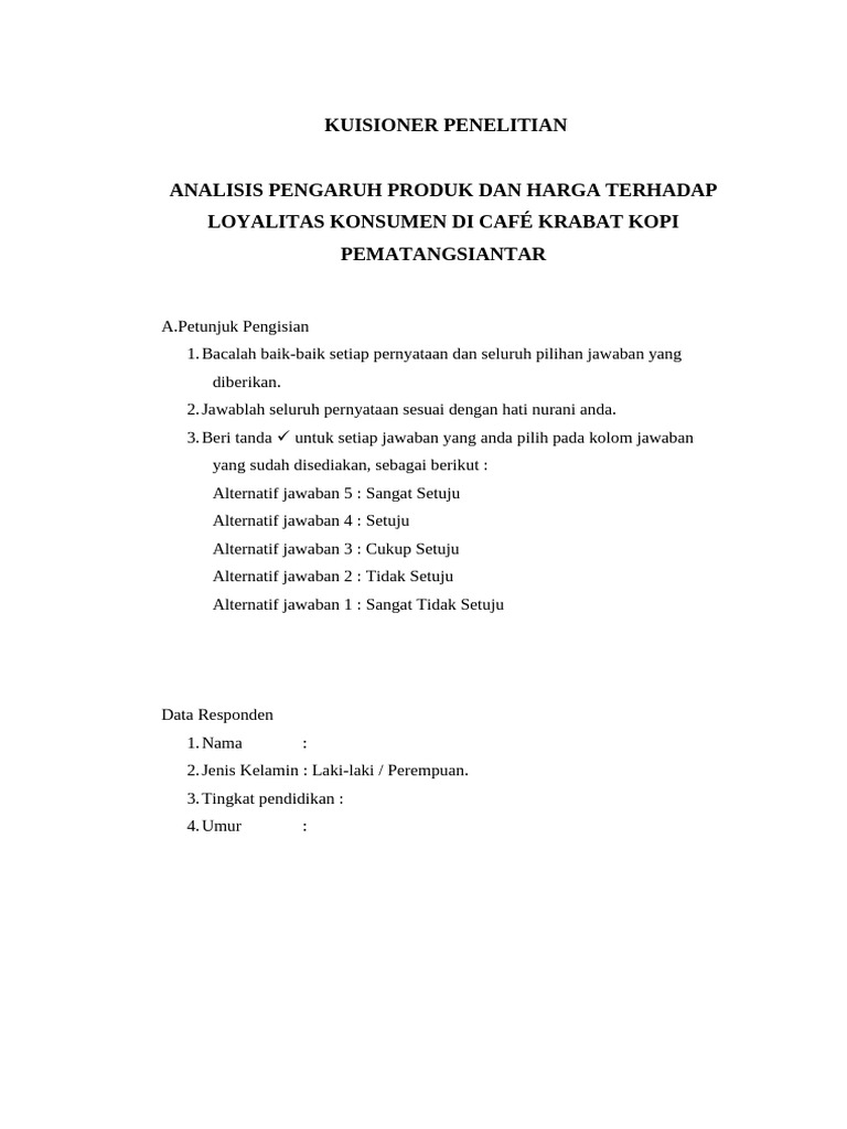 Kuisioner Pandi | PDF