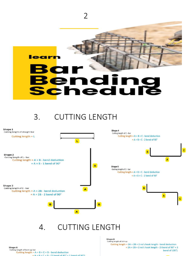 BBS With Cutting Lengths For All Structural Elements | PDF