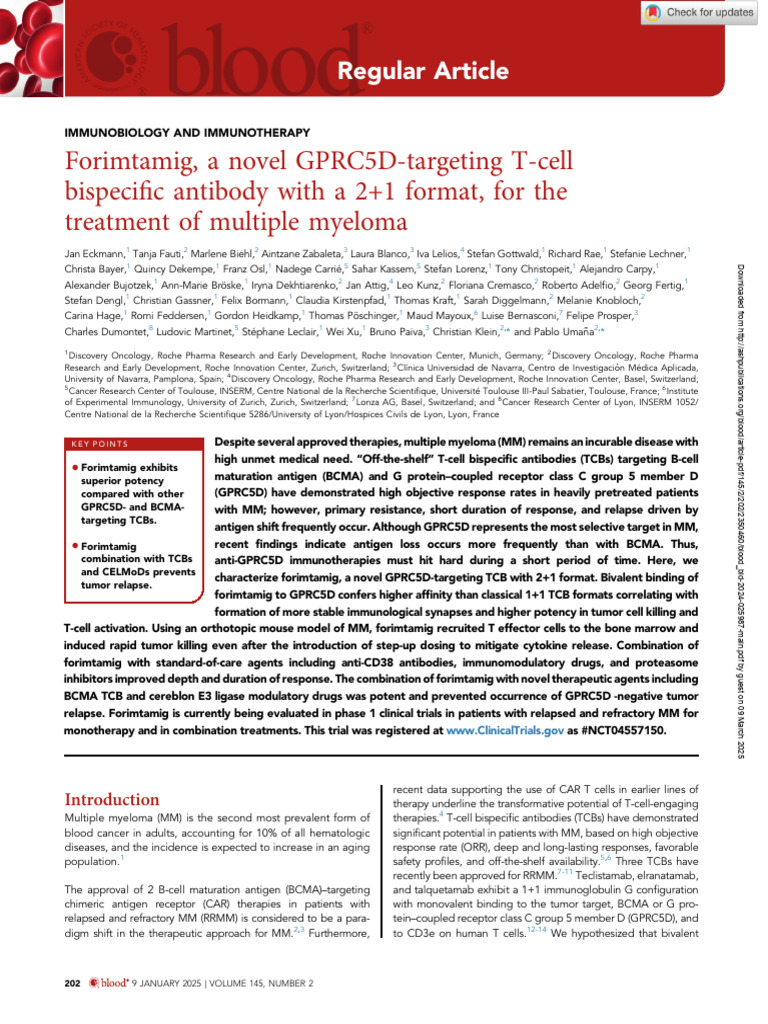 Blood - BLD 2024 025987 Main | PDF | T Cell | Interferon Gamma