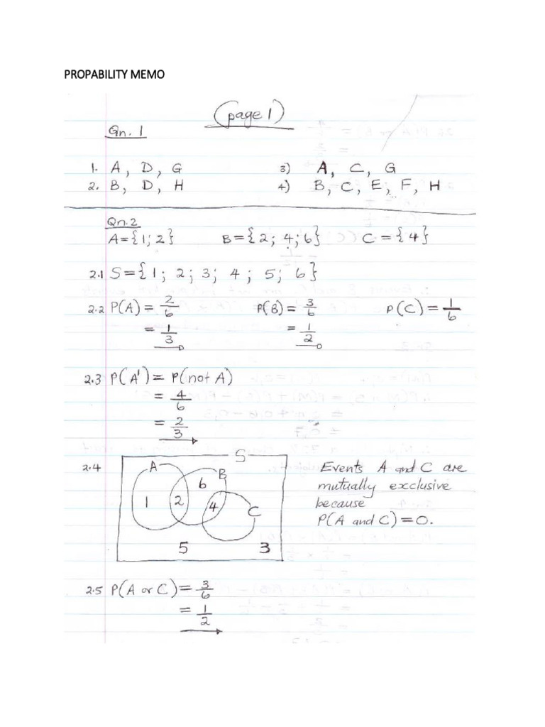 Topic 22-Memo For Probabilty and The Fundamental Counting Principle | PDF