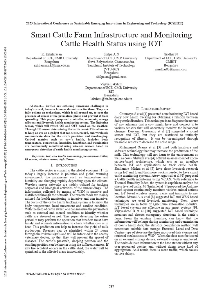 Smart Cattle Farm Infrastructure and Monitoring Cattle Health Status ...