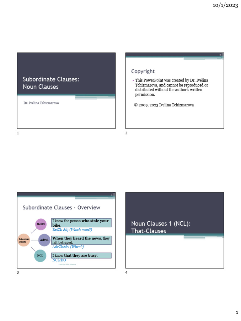 Making Noun Clauses PPT - 2023 | PDF | Clause | Semantic Units