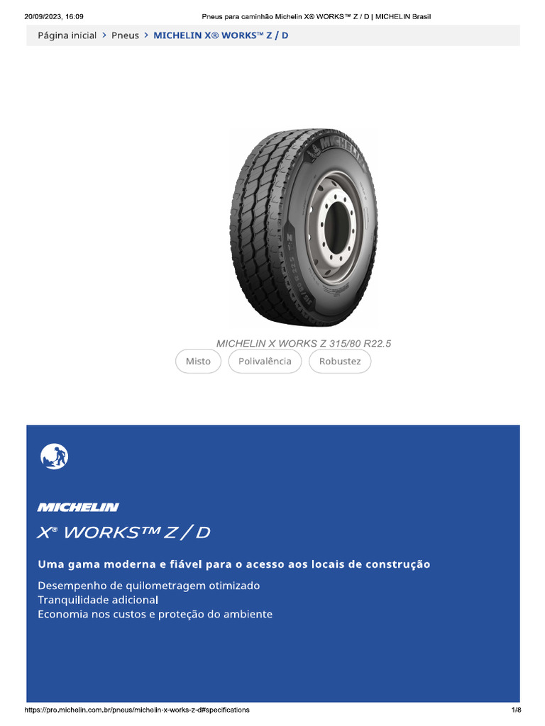 Pneus Mistos X Works Z e D | PDF