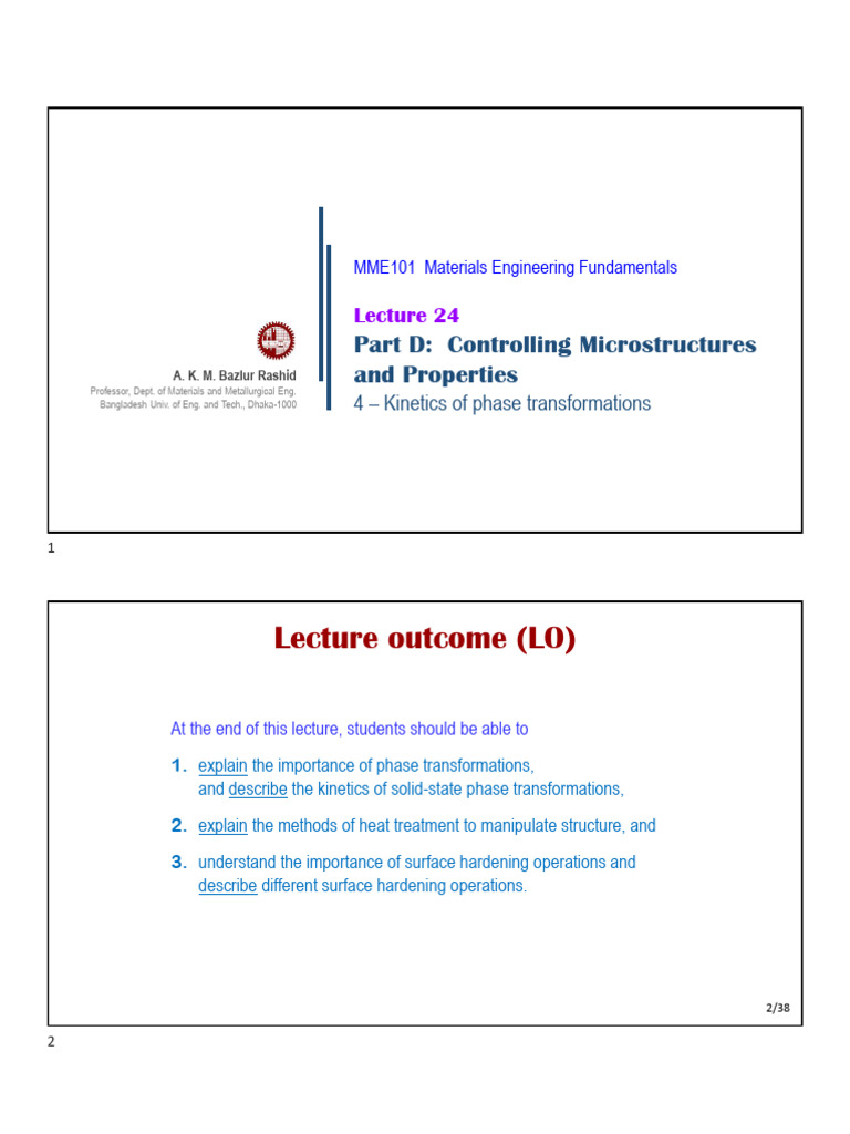 24 - Kinetics of Phase Transformations | PDF | Steel | Heat Treating