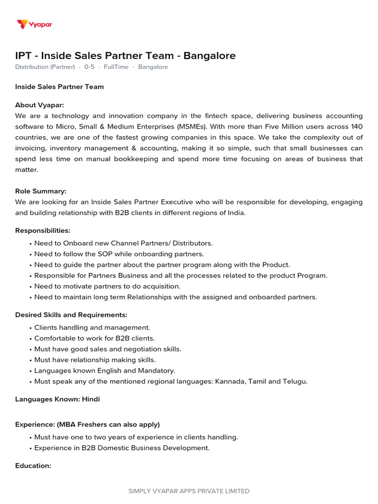 Job Description IPT | PDF