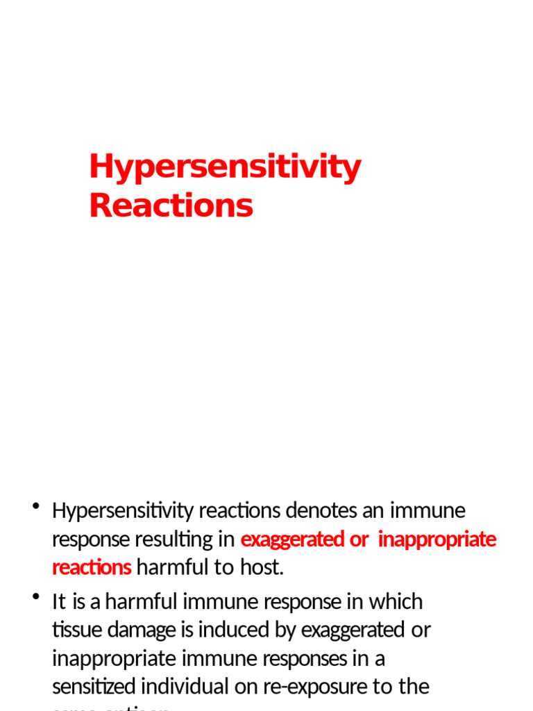 Hypersensitivity Reactions | PDF | Immune System | Antibody