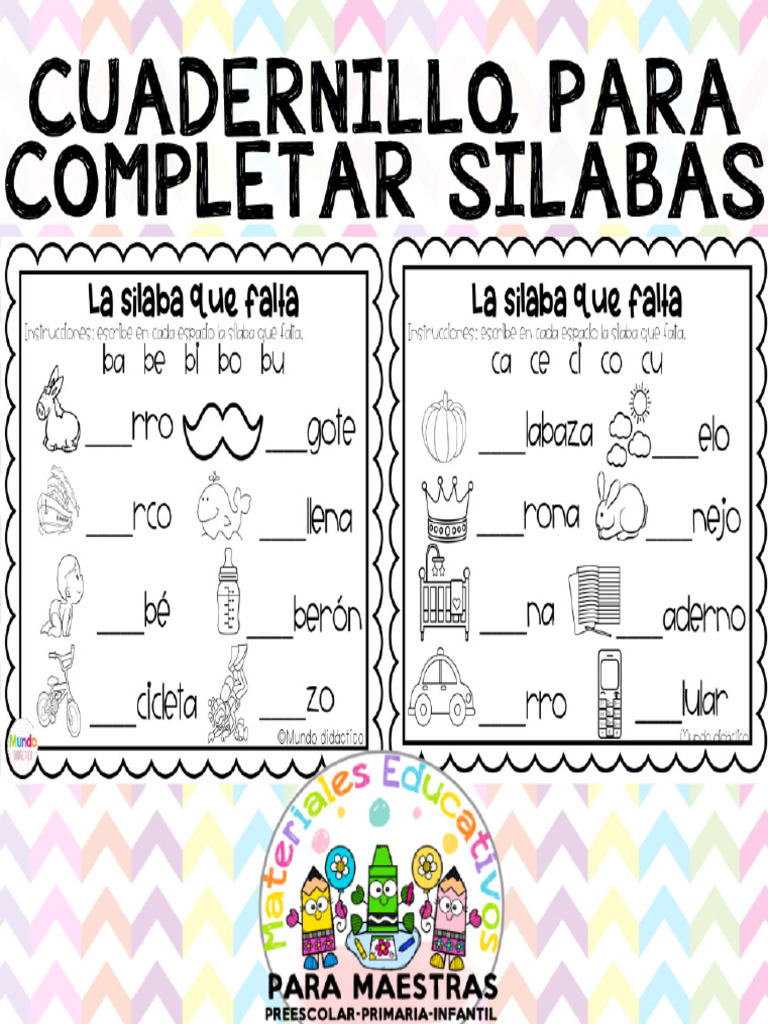 Cuadernillo para Completar Sílabas | PDF