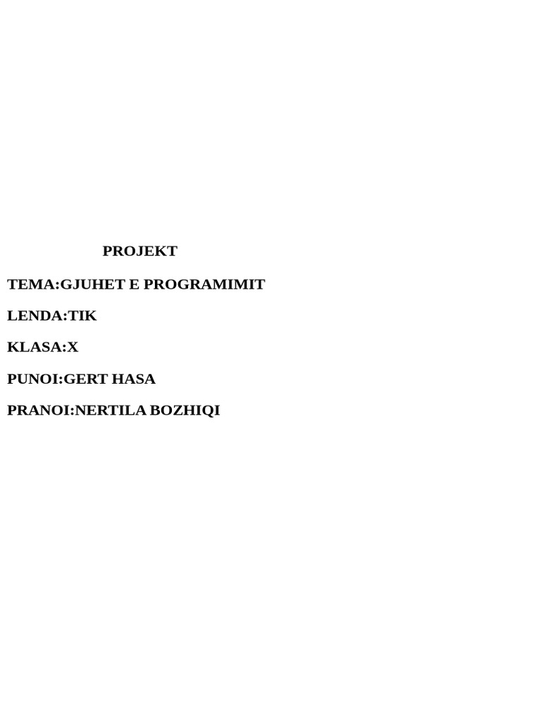 Gjuhet e Programimit | PDF