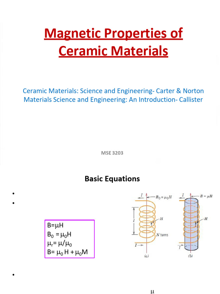 1.magnetic Properties of Ceramics | PDF | Ferromagnetism | Magnetism