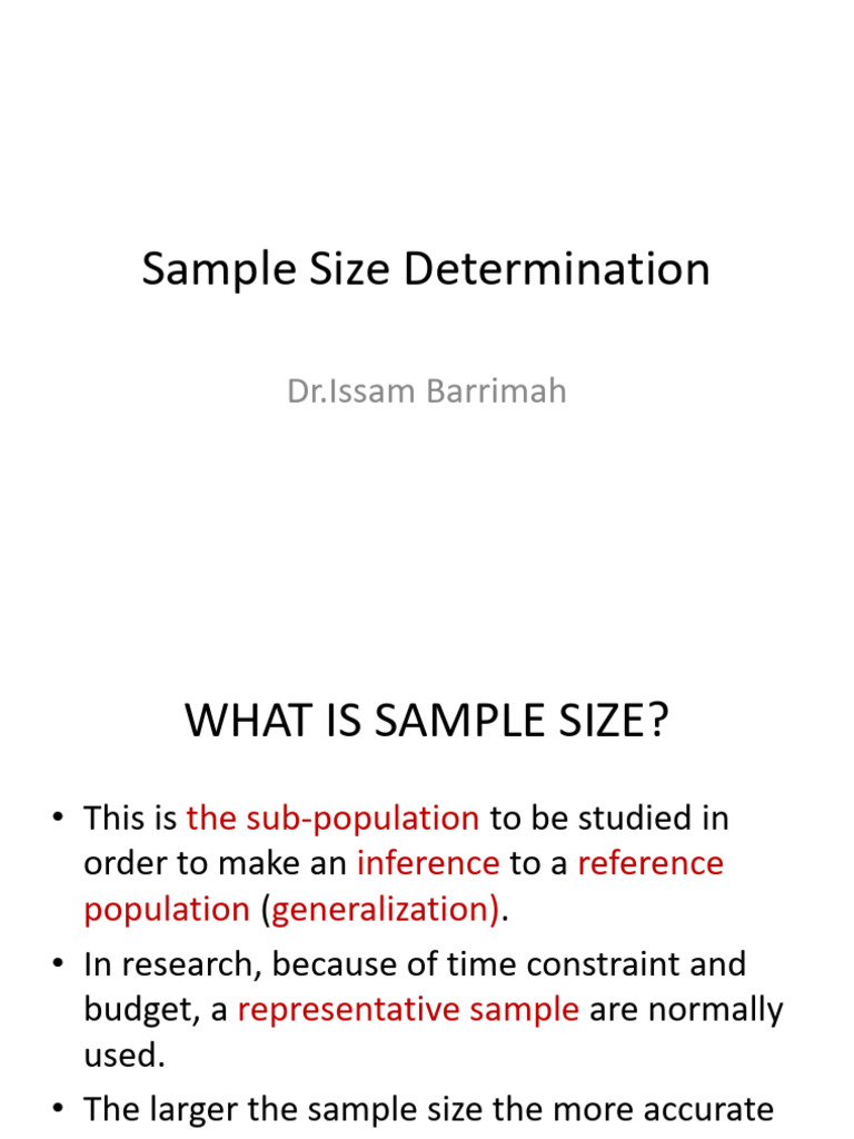 13. Sample Size Determination | PDF | Sampling (Statistics) | Sample Size Determination