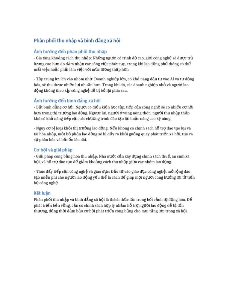 Phan Phoi Thu Nhap Va Binh Dang Xa Hoi | PDF