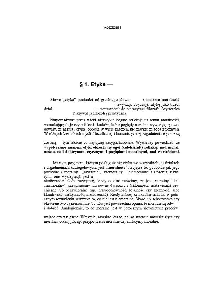 Etyka Przedmiot I Stanowiska | PDF
