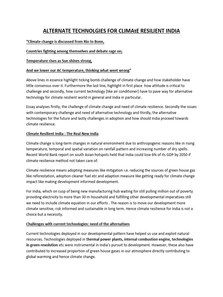 Classroom 1 ALTERNATE TECHNOLGIES FOR CLIMAtE RESILIENT INDIA 1363129 ...