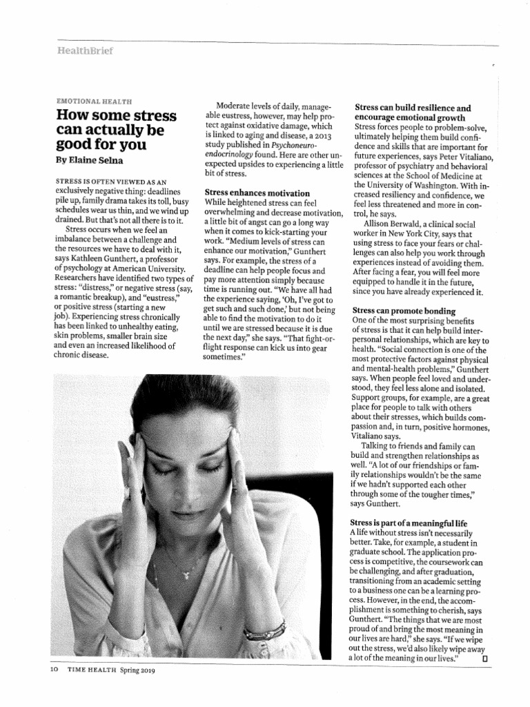 Mental Health - Stress Can Be Good 22 | PDF | Stress (Biology) | Mental ...