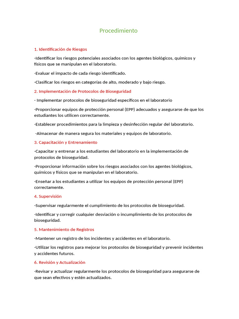 Procedimiento Mejorado Naye Biologia | PDF | Laboratorios