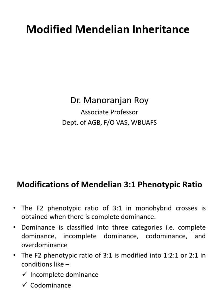 5) Modified Mendelian Inheritance | PDF | Dominance (Genetics) | Zygosity