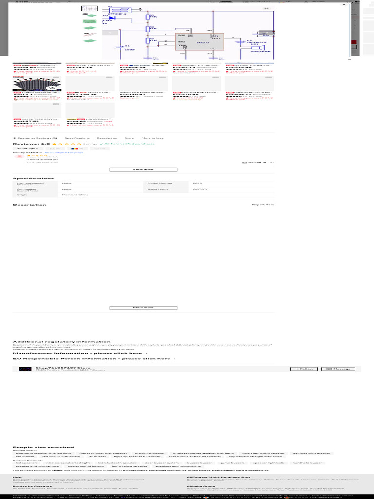 NE555 Oscillator Buzzer Electronic DIY Tone Generator LED 0.25W Speaker ...