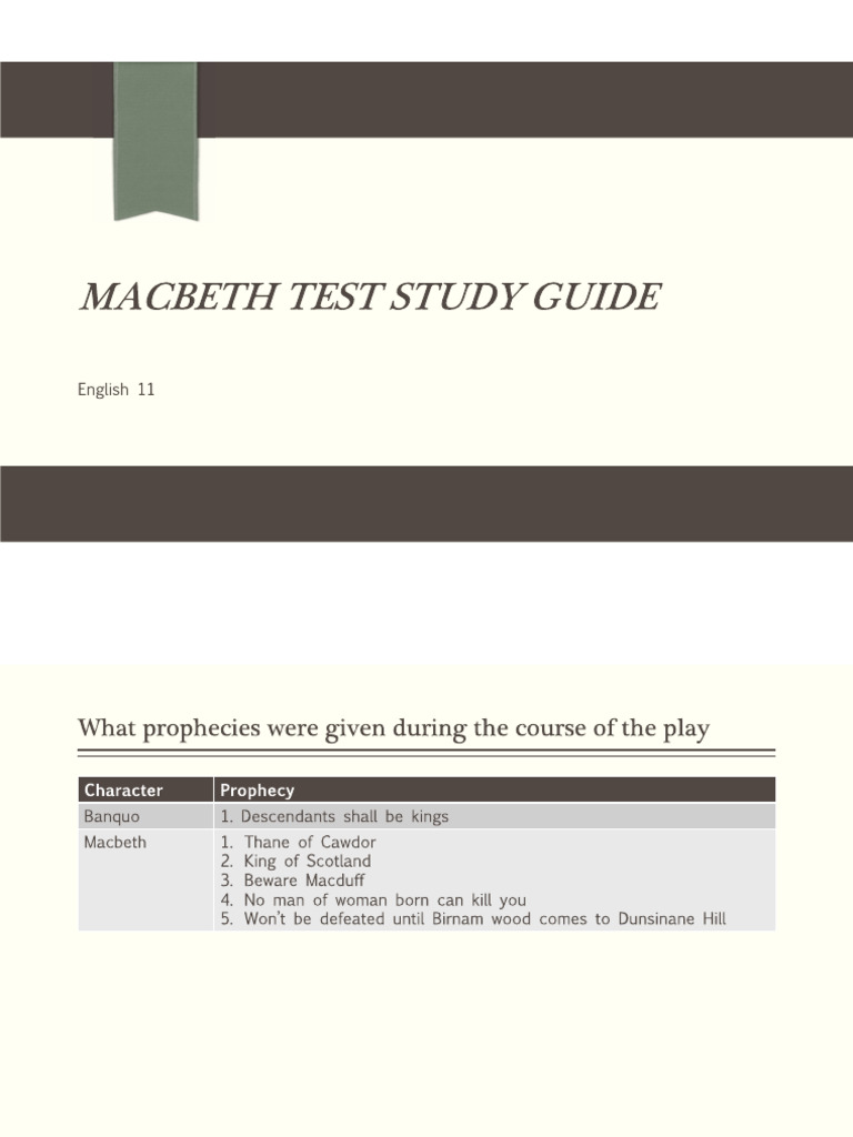 Macbeth General Notes Points | PDF