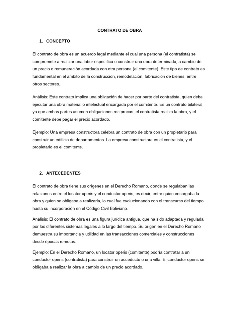Contrato de Obra | PDF | Derecho laboral | Propiedad