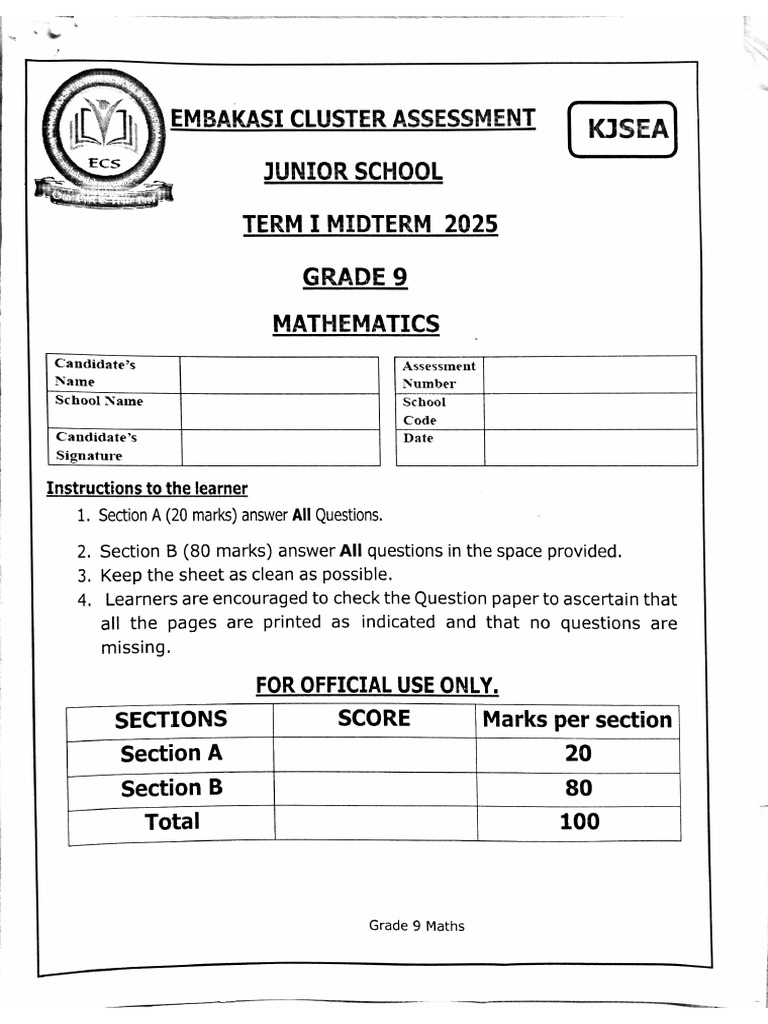 Grade 9 Maths | PDF
