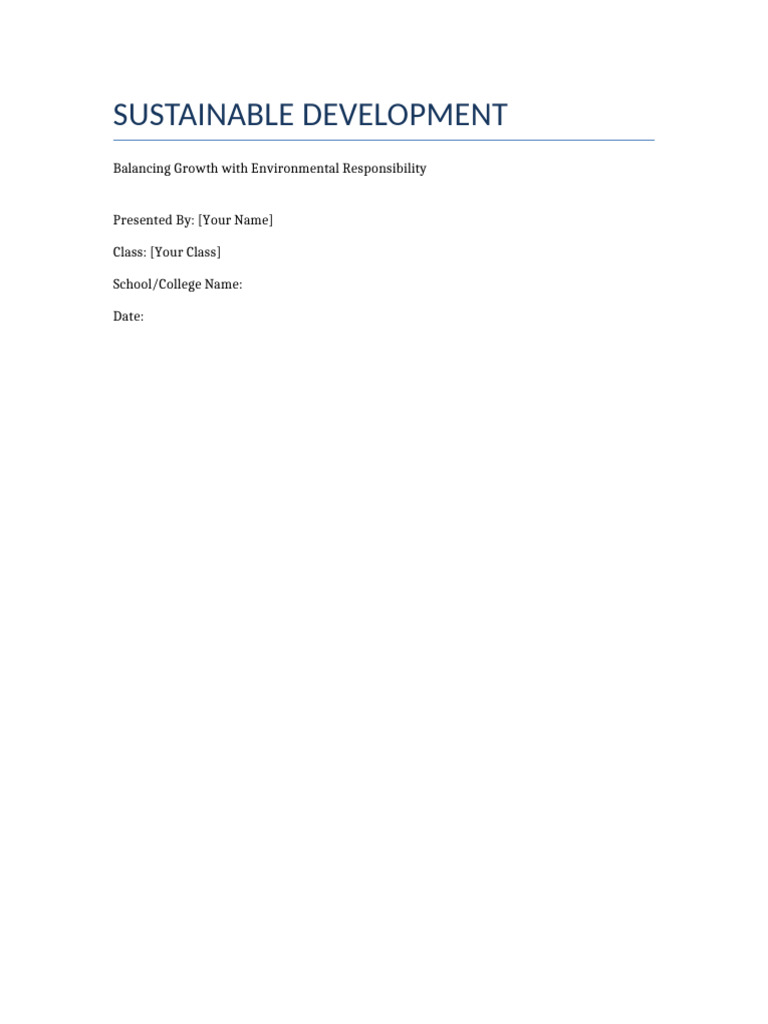 Sustainable Development Project Text Only | PDF | Sustainable ...