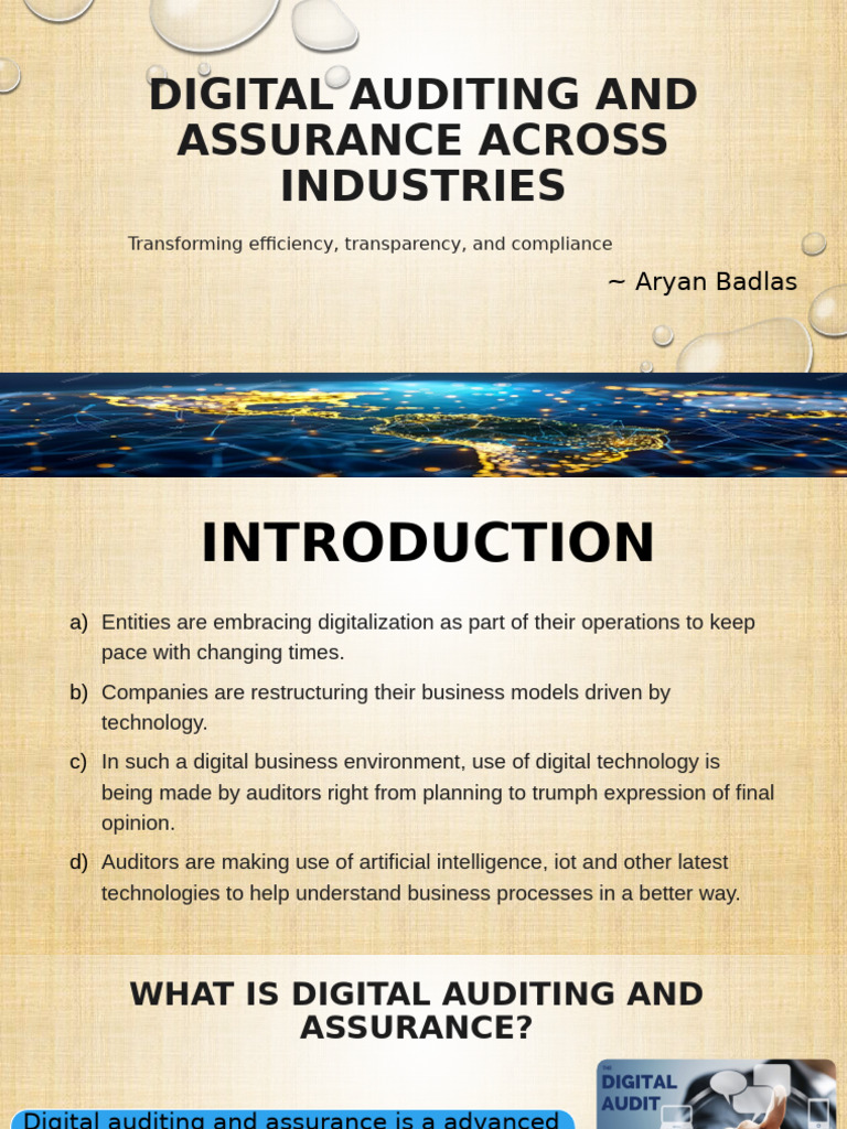 Digital Auditing and Assurance Across Industries - Aryan Badlas | PDF | Audit | Internet Of Things