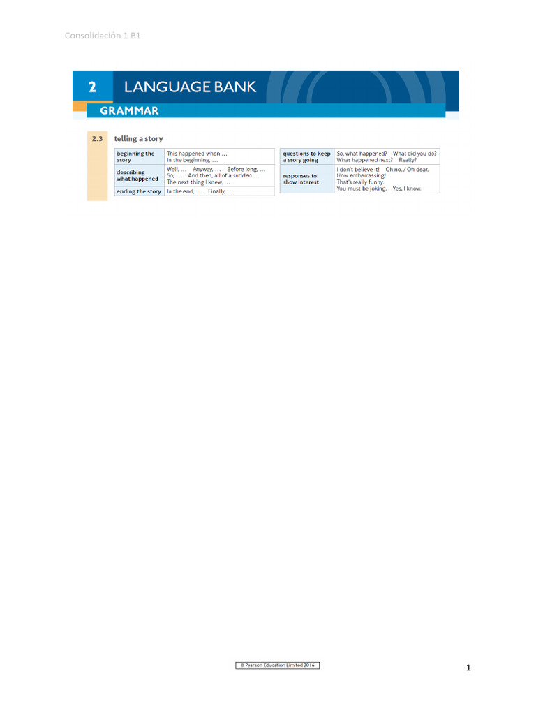 Language Bank Grammar Unit 2.3 | PDF